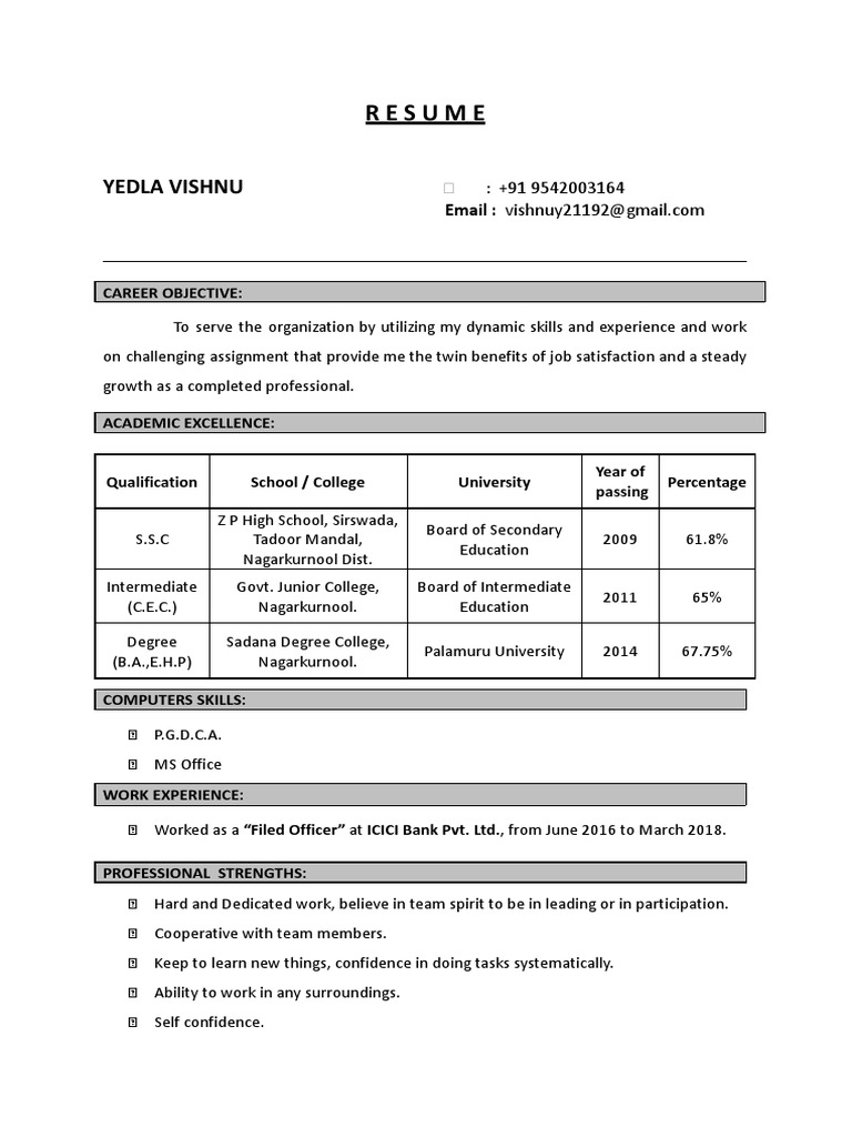 CV Yedla Vishnu | PDF | Psychology | Behavior Modification