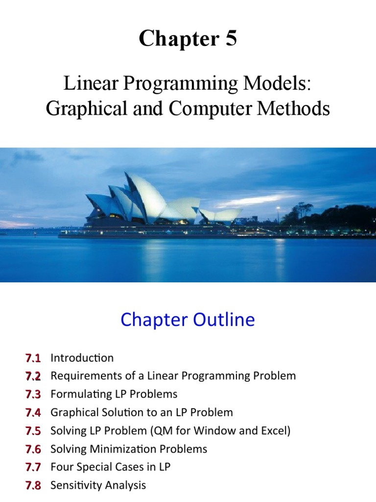 Chap 05 LP Models Graphical and Computer Methods Soan | PDF | Mathematical Optimization | Linear ...