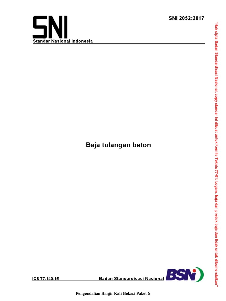 SNI 2051-2017 - Baja - Tulangan - Beton (Ok) | PDF