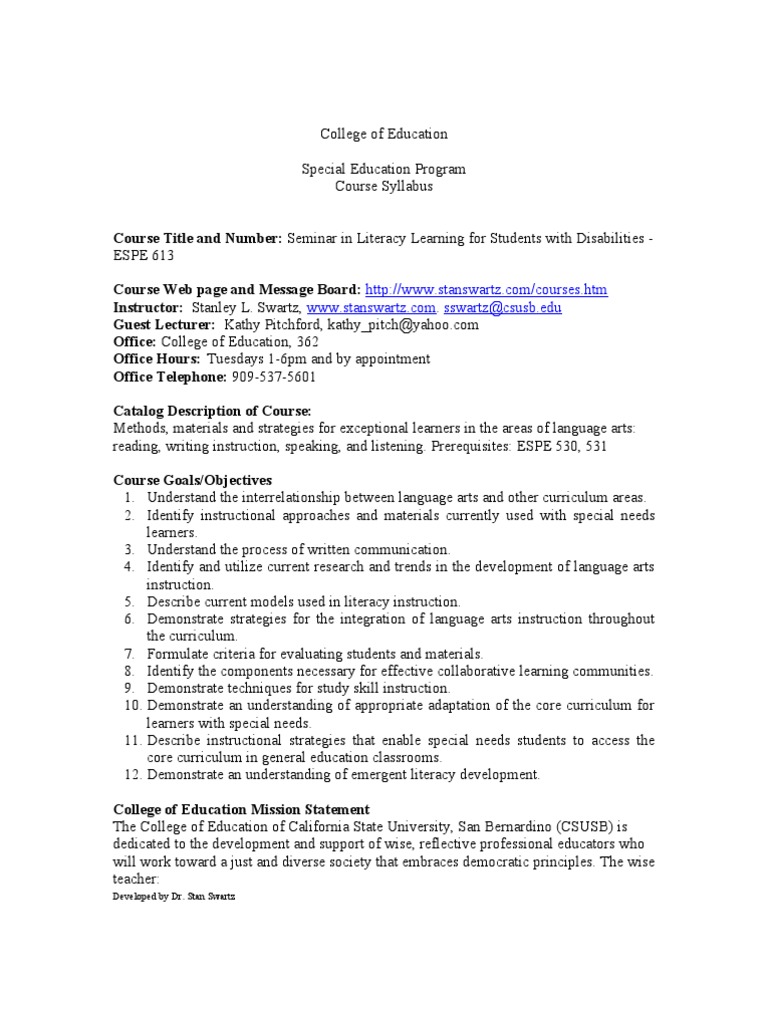 613 Course Syllabus | PDF | Reading (Process) | Reading Comprehension