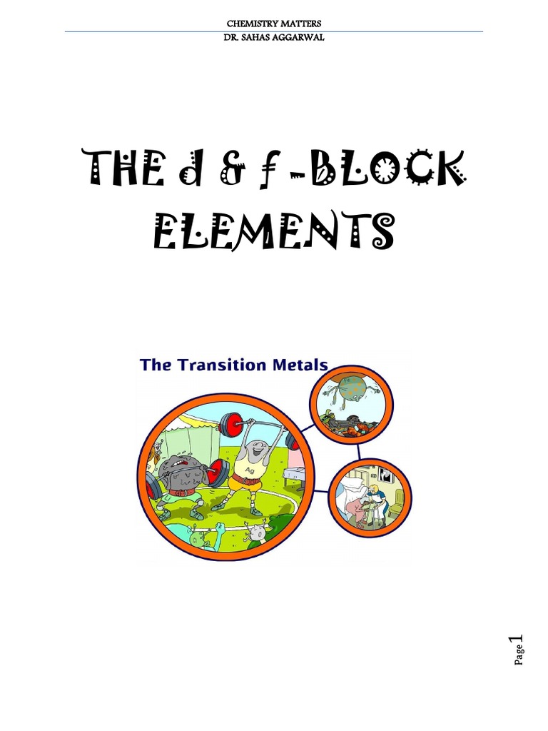 Notes D and F-Block Elements NEW | PDF | Transition Metals | Chemical ...