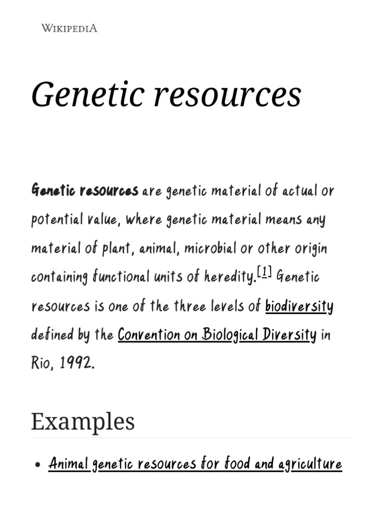 Understanding Genetic Resources | PDF
