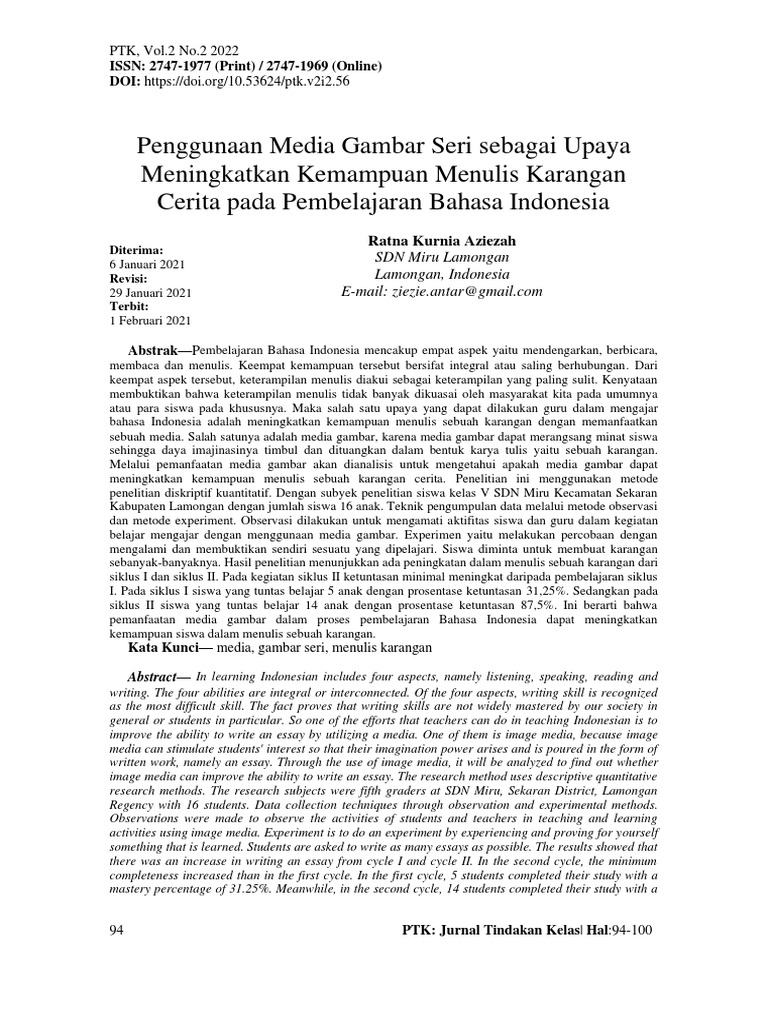 Penggunaan Media Gambar Seri - Meningkatkan Kemampuan Menulis | PDF