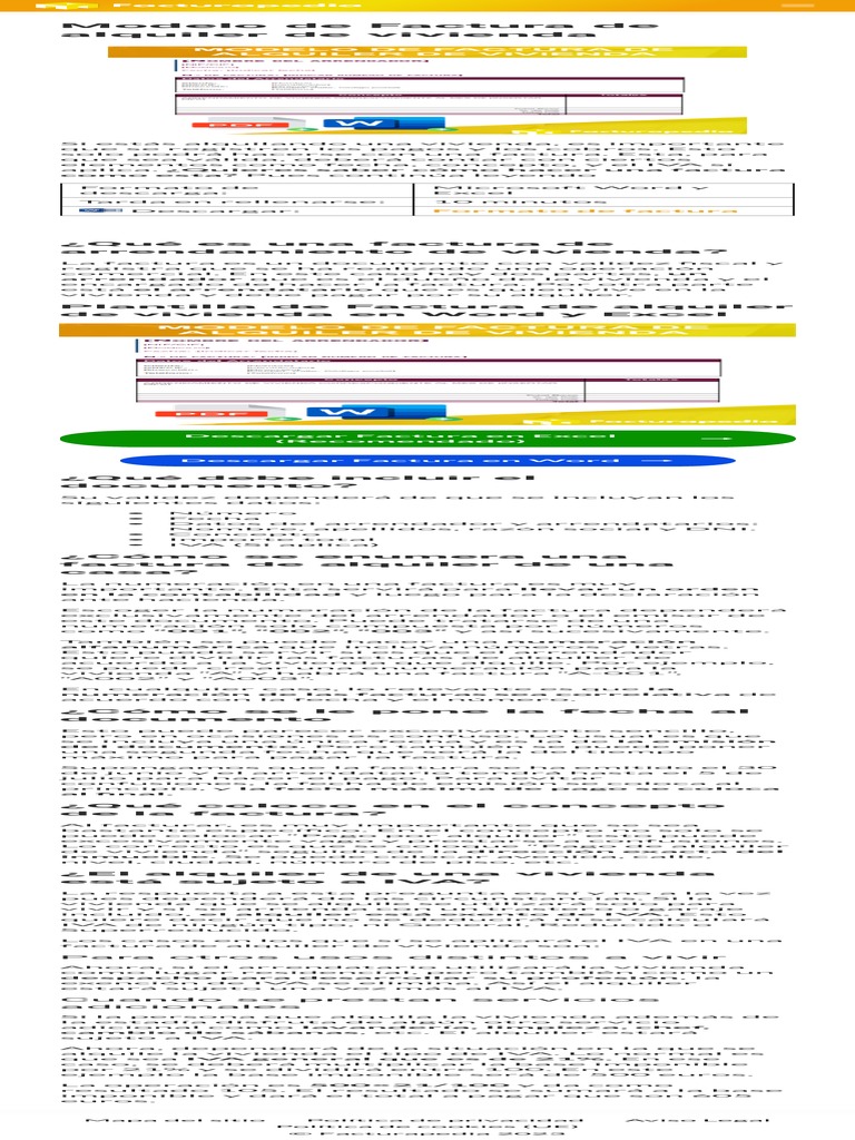 Modelo de Factura de Alquiler Vivienda | PDF | Factura | Microsoft Word
