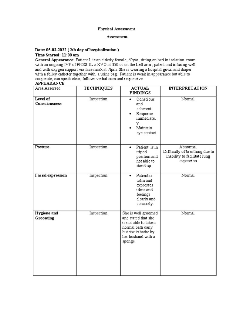 Physical Examination | PDF | Thorax | Tooth
