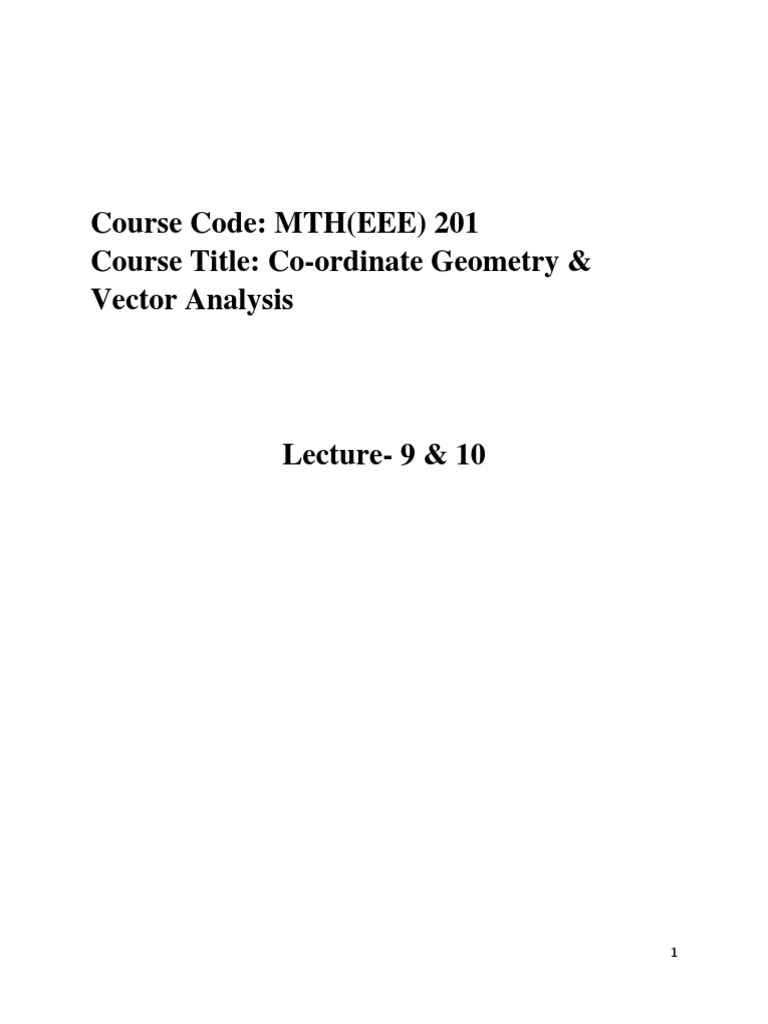 Lecture 9 & 10 (Preliminaries of Vectors) | PDF | Teaching Methods ...