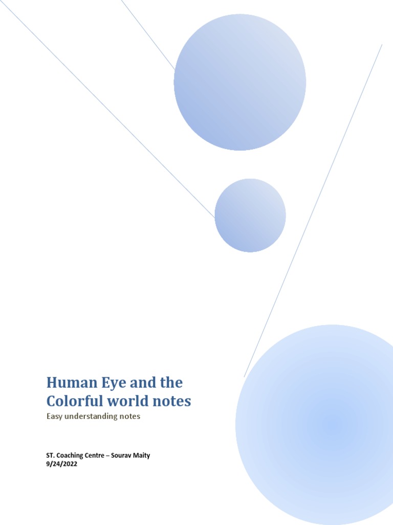 Human Eye and The Colorful World Notes | PDF | Eye | Sunset