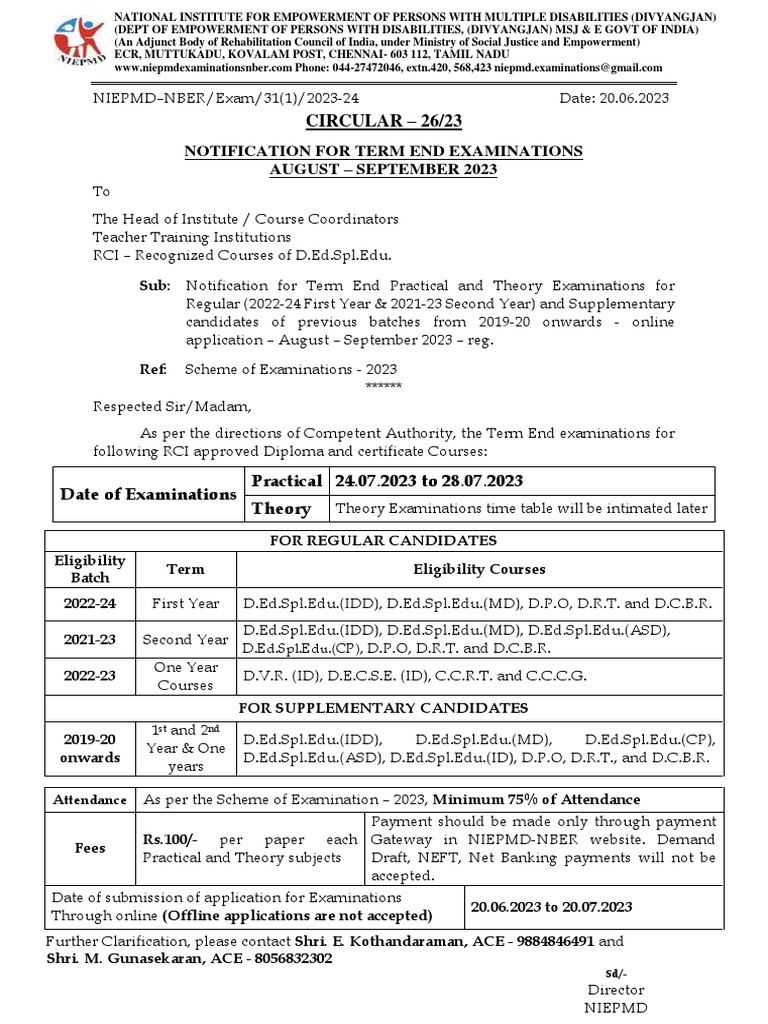 Circular 26 - 2023 21062023 | PDF | Vocational Education | Qualifications