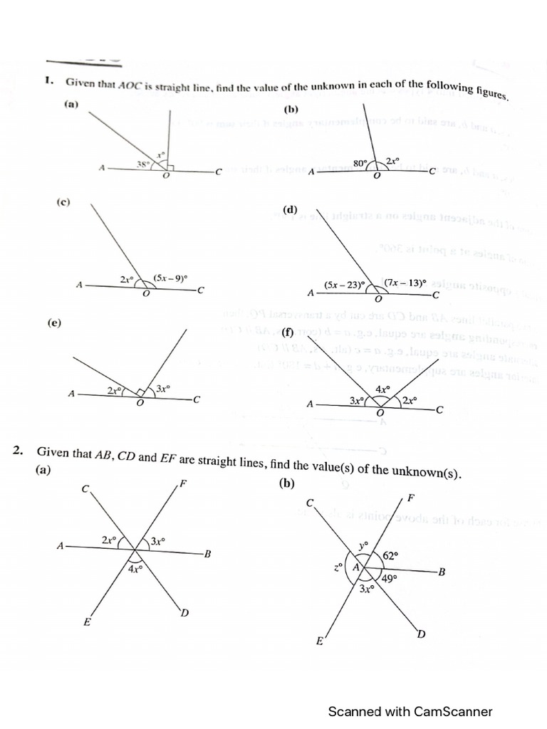 Chap 10 Basic Geometry Work Sheet | PDF