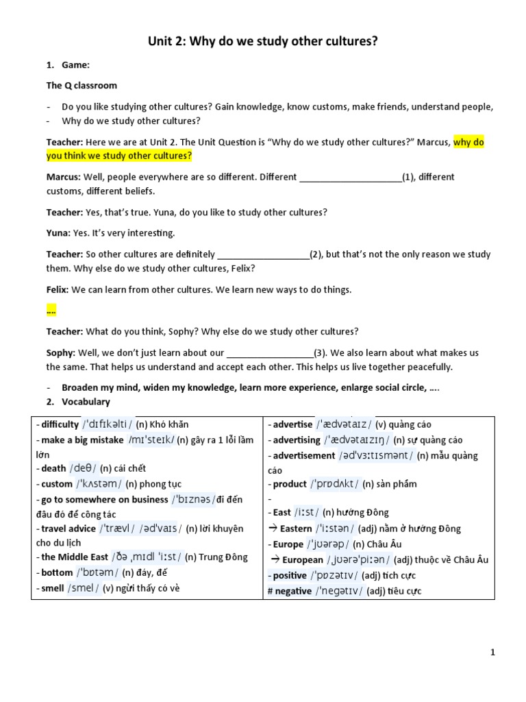 Importance of Studying Other Cultures | PDF | Language Arts & Discipline