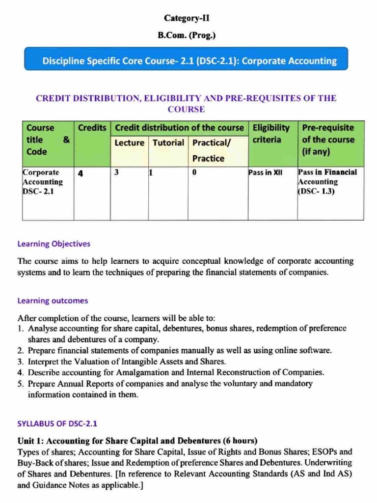 Syllabus SEM2 DSC Bcom | PDF