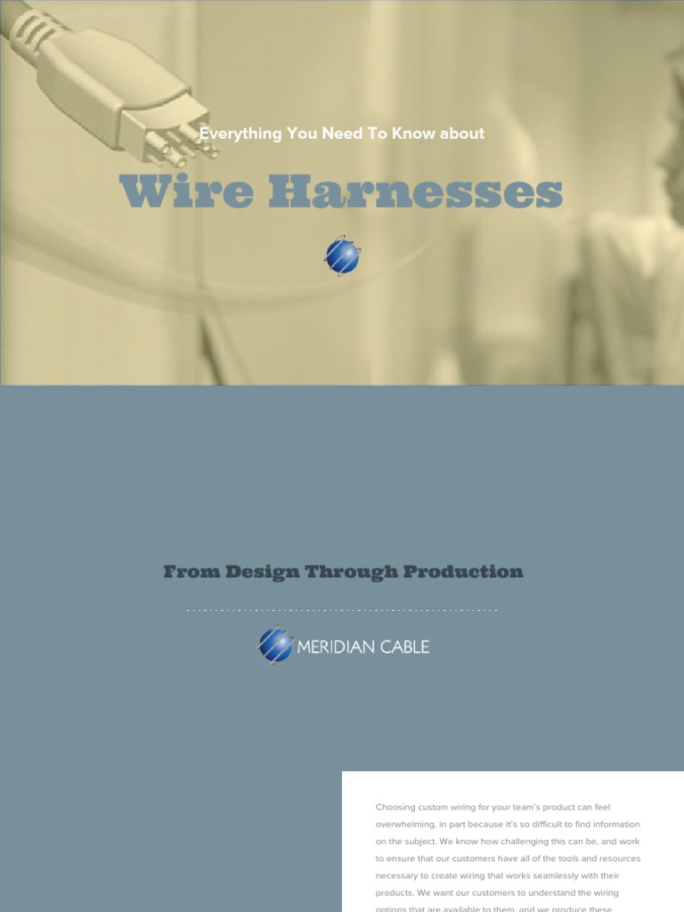 Meridian Cable - Wire Harnesses Ebook | PDF | Electrical Wiring ...