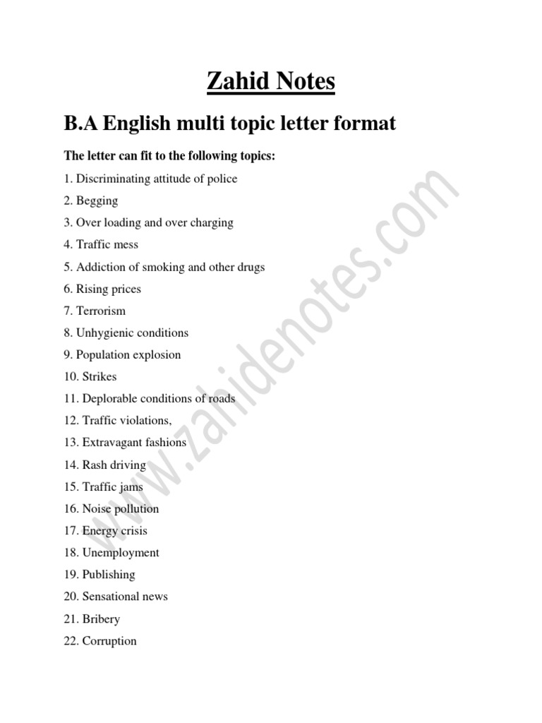 Ba English Multitopic Letter-1 | PDF | Politics | Social Science
