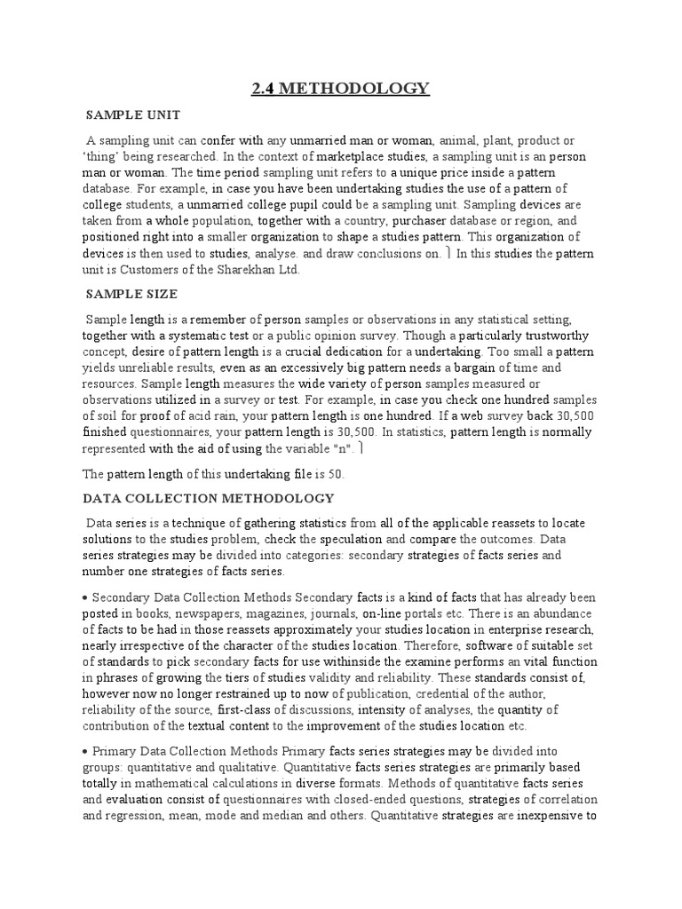 Methodology: Sample Unit | PDF | Survey Methodology | Sampling (Statistics)