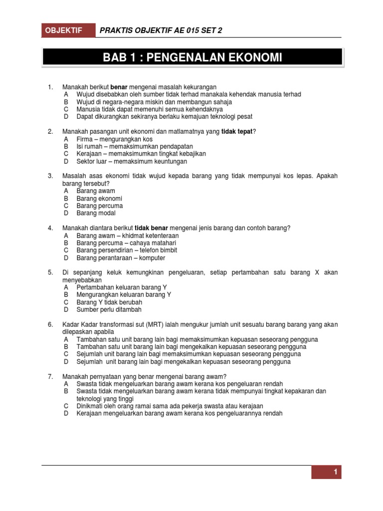 Praktis Objektif Ae015 Set 2 | PDF