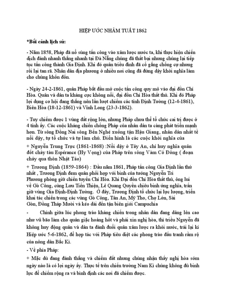 Hiệp Ước Nhâm Tuất 1862 | PDF