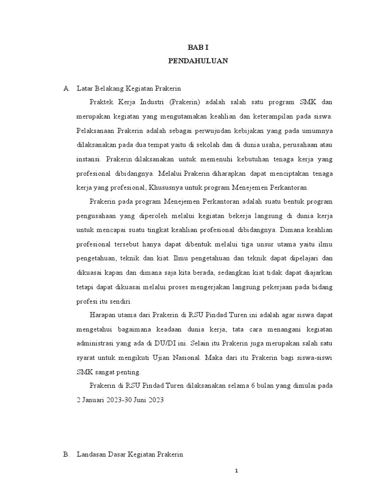 Contoh Laporan Prakerin | PDF