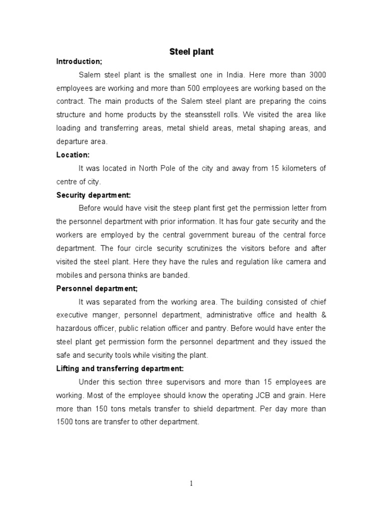 Steel Plant | PDF | Incineration | Waste