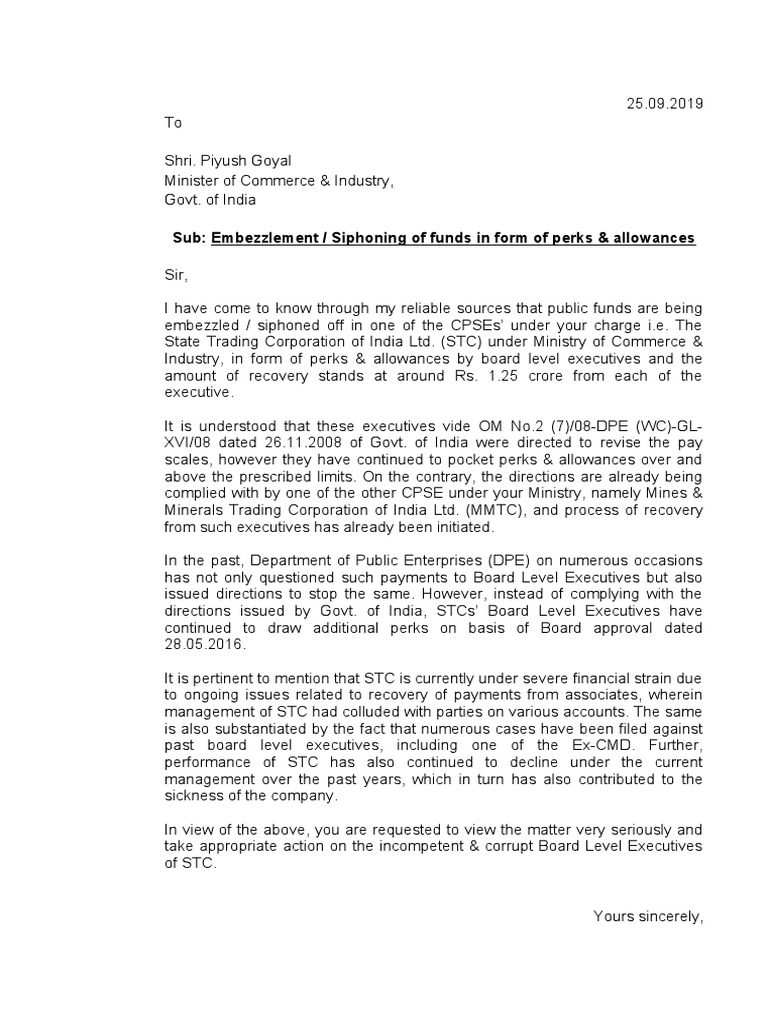 Letter for CMD | PDF