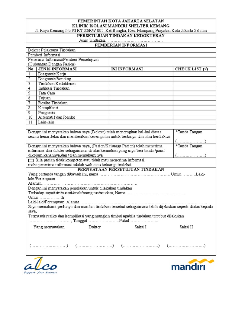 Persetujuan Tindakan Medis Pasien | PDF | Kesehatan Holistik