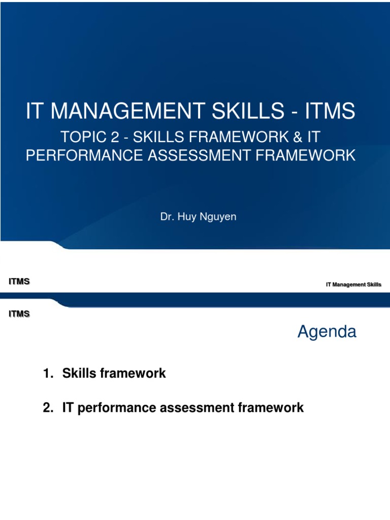 ITMS-T2 - Skills Framework - IT Performance Assessment Framework | PDF ...