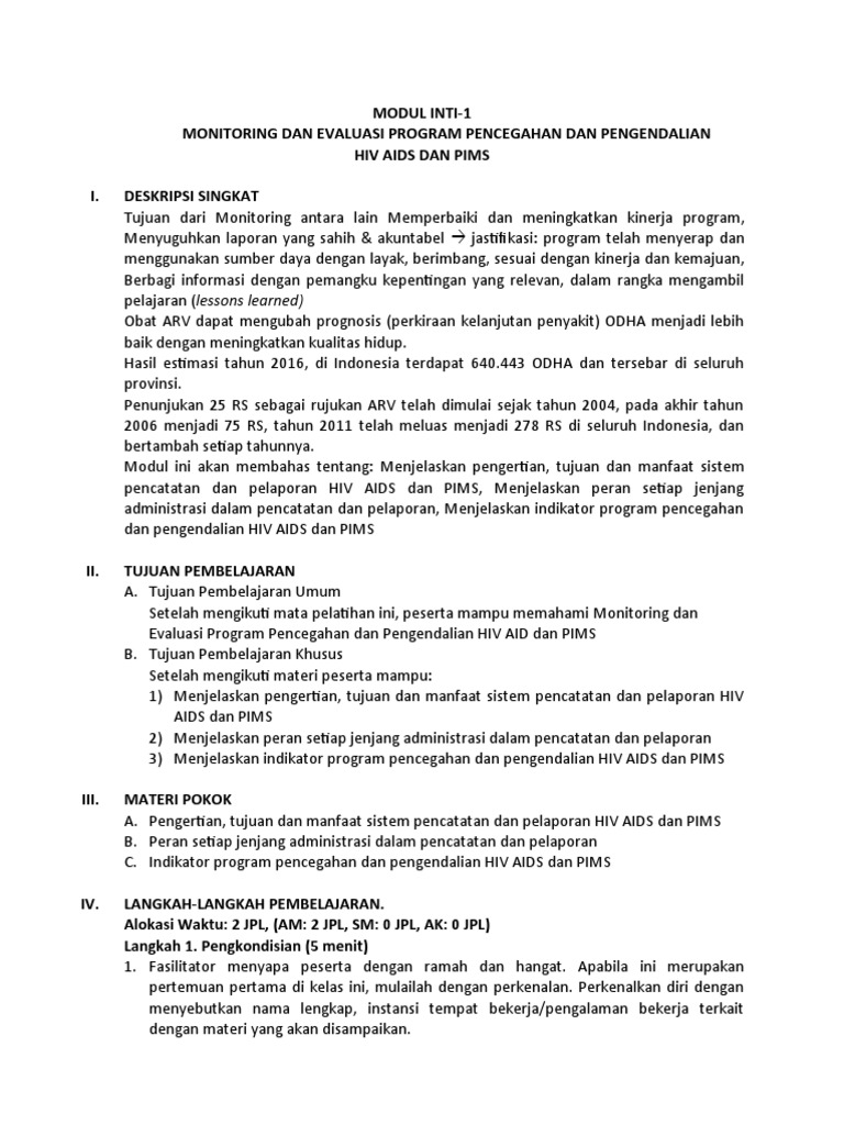 Monitoring Evaluasi HIV AIDS dan PIMS | PDF