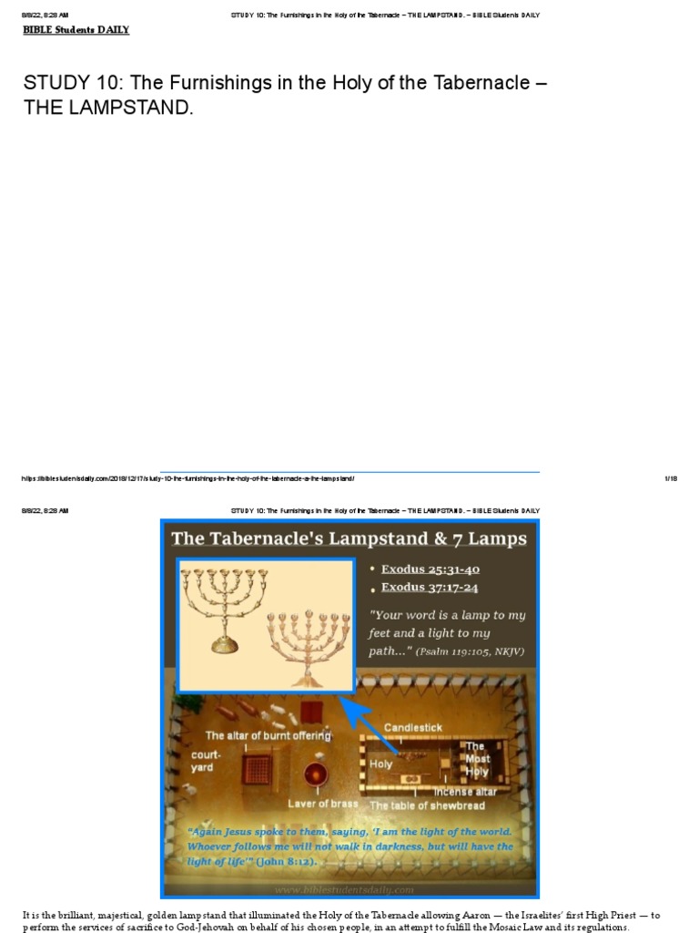 STUDY 10 - The Furnishings in The Holy of The Tabernacle - THE ...
