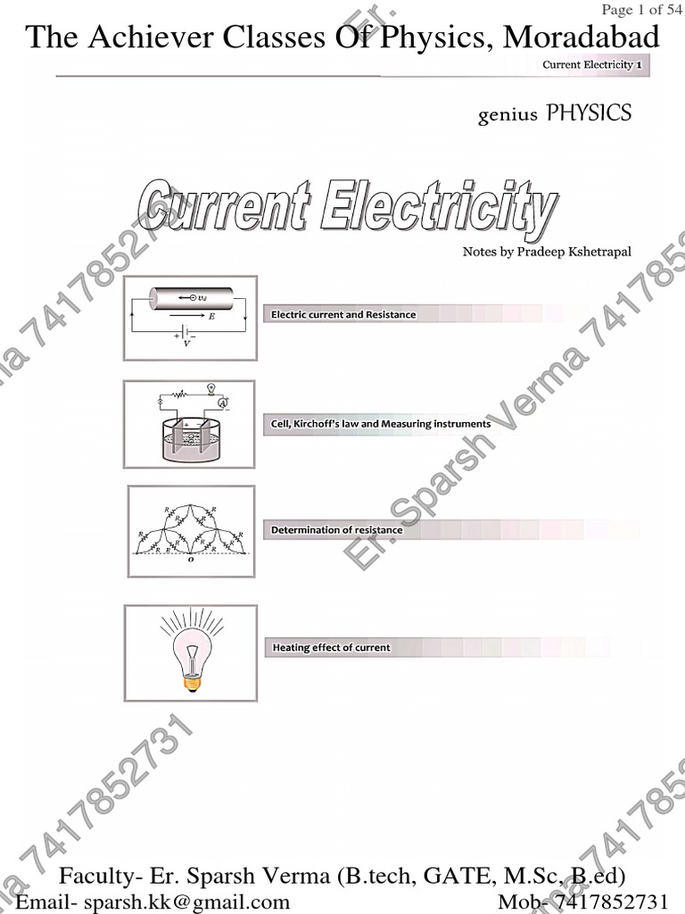 Current Electricity | PDF | Physics