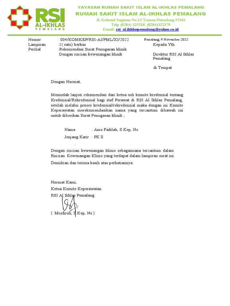 Contoh SPK RKK Ners | PDF