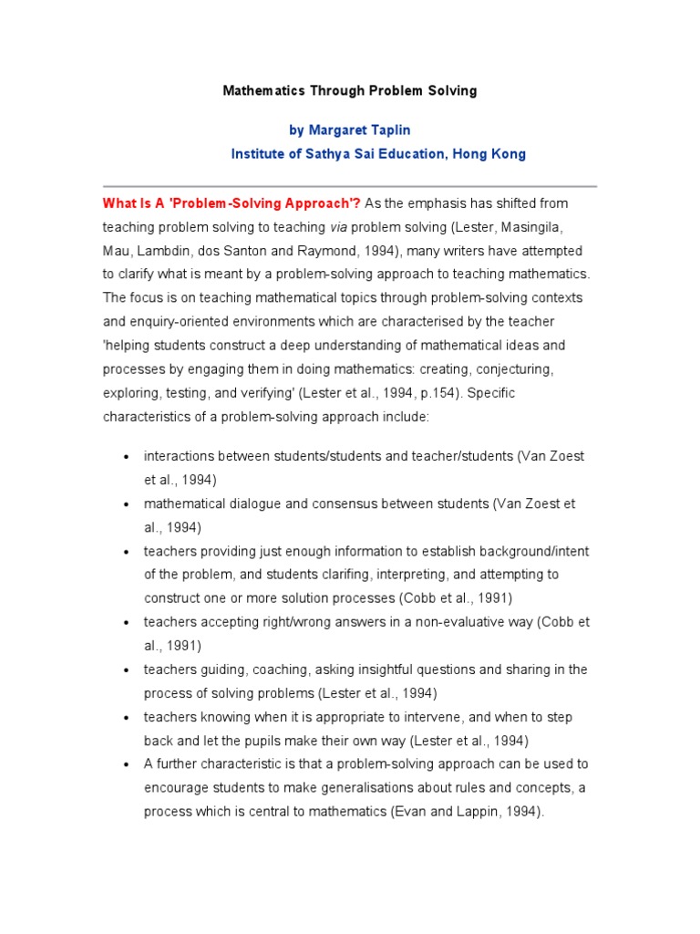 Mathematics Through Problem Solving | PDF | National Council Of ...