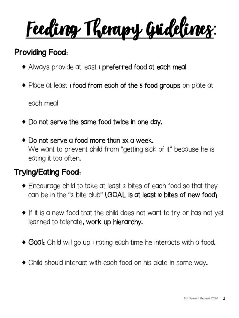 Feeding Therapy Guidelines:: Providing Food | PDF | Grocery Store ...