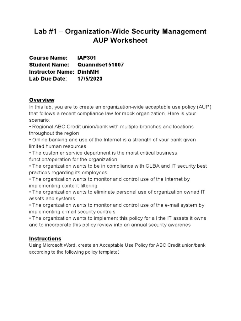 Lab 1 | PDF | Security | Computer Security