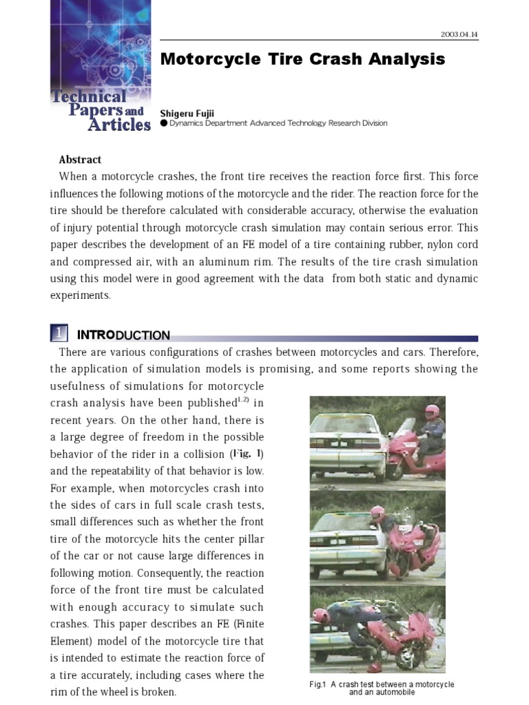 Motorcycle Tire Crash Simulation | PDF | Viscoelasticity | Tire