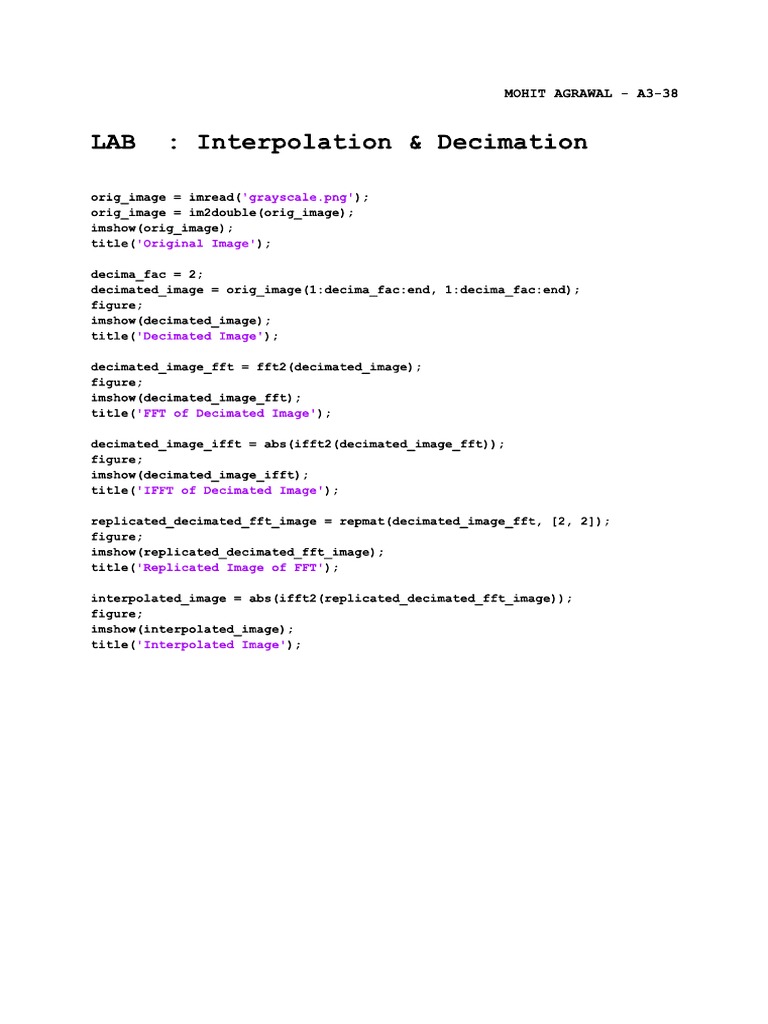 Lab Interpolation And Decimation Complete Pdf 