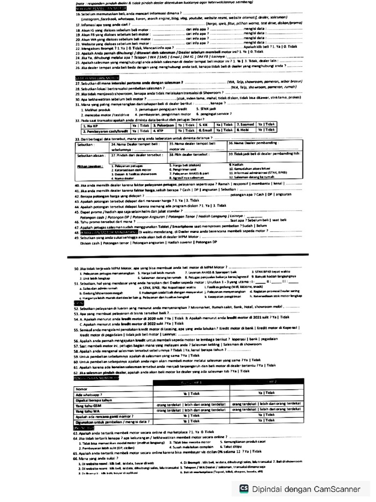 Contoh Format Survey | PDF