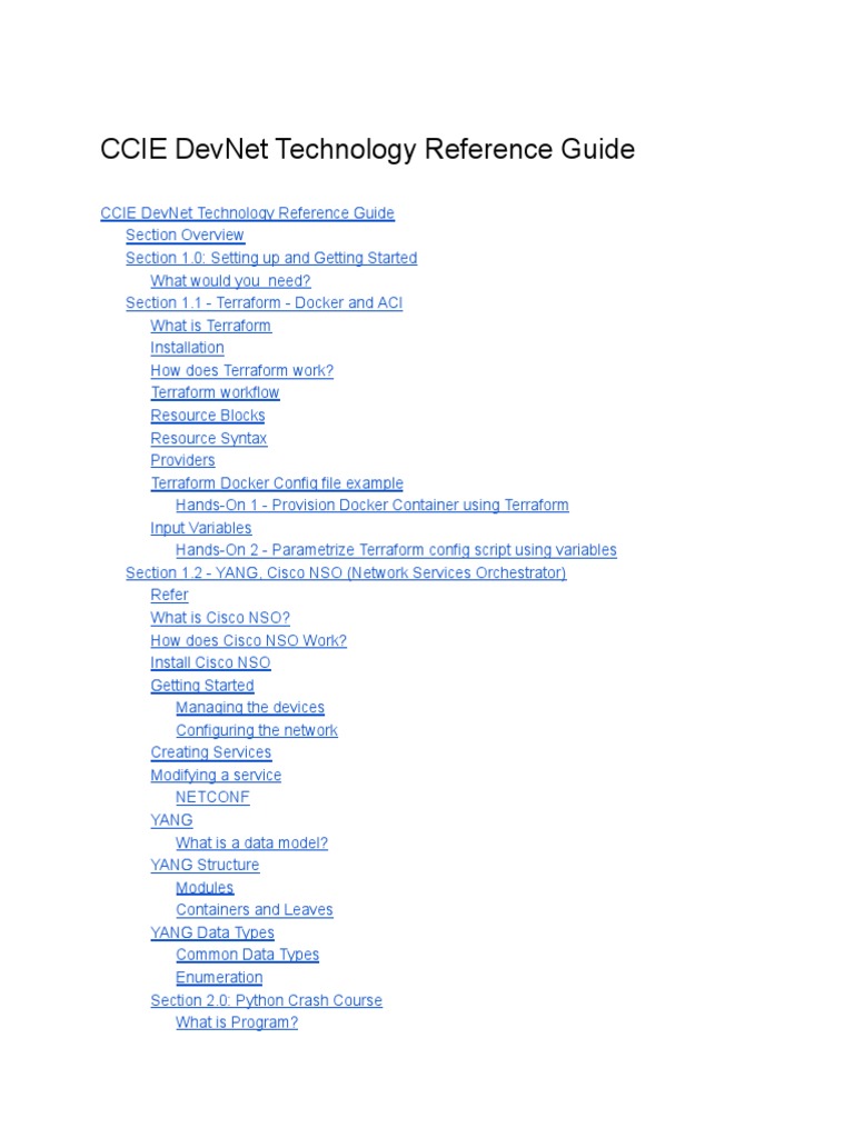 Ccie Devnet Reference Guide V13 Pdf Integer Computer Science 9779