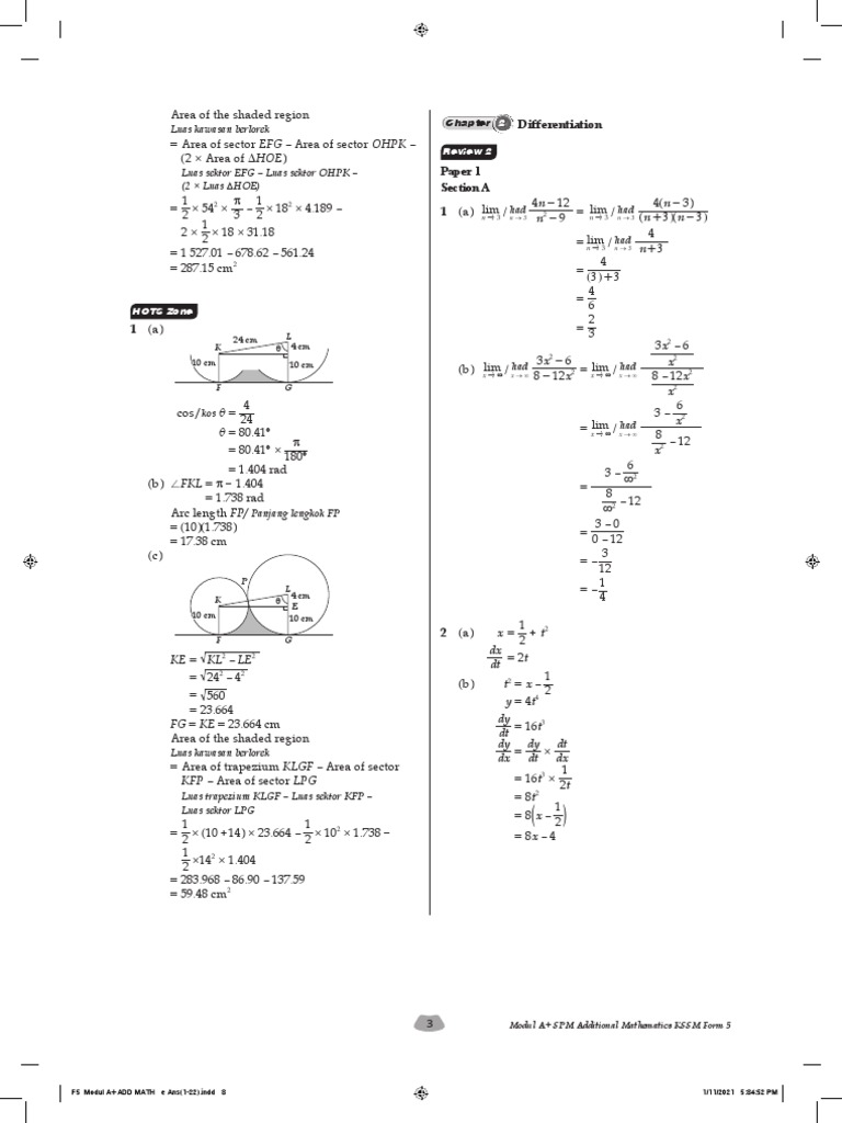 Additional Mathematics SPM Form 5 Guide | PDF | Slope | Differential ...
