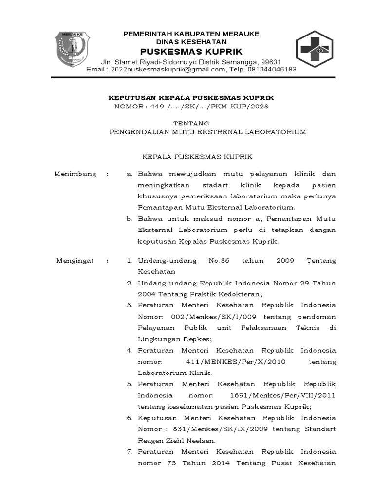 SK Pemantapan Mutu Eksternal | PDF