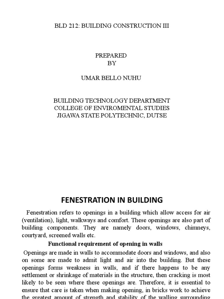 BLD 212 Lecture 2 | PDF | Concrete | Building Engineering