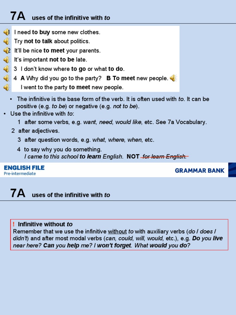 7A Grammar Bank | PDF
