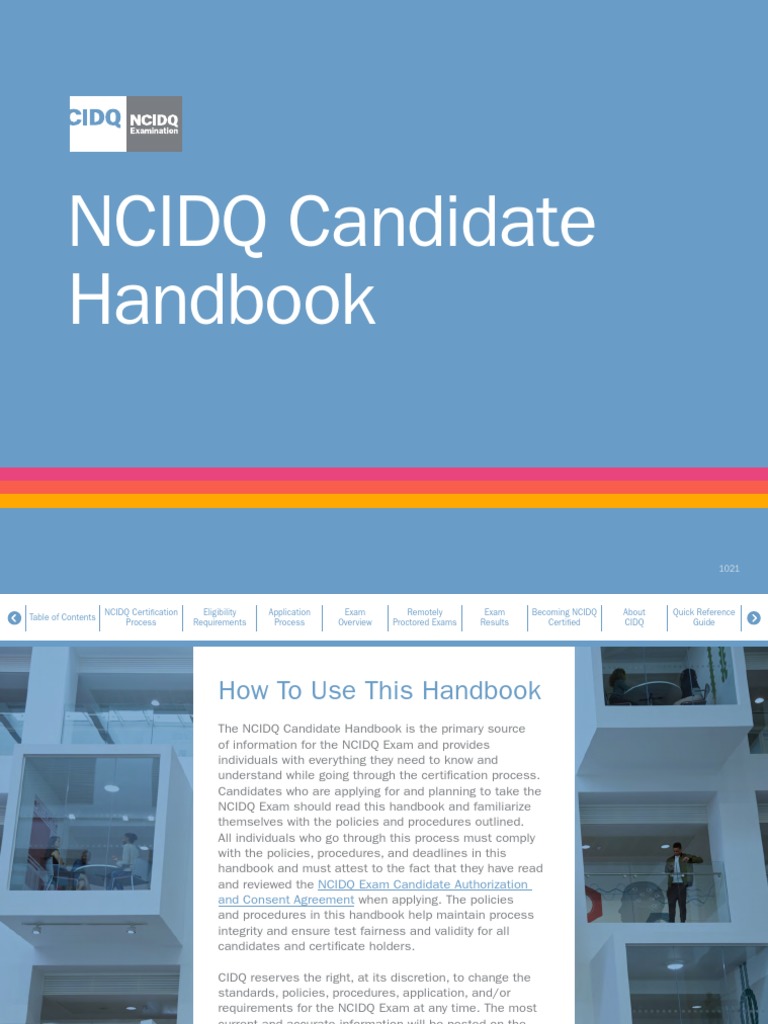 NCIDQ Candidate Handbook Overview | PDF | Academic Degree | Diploma