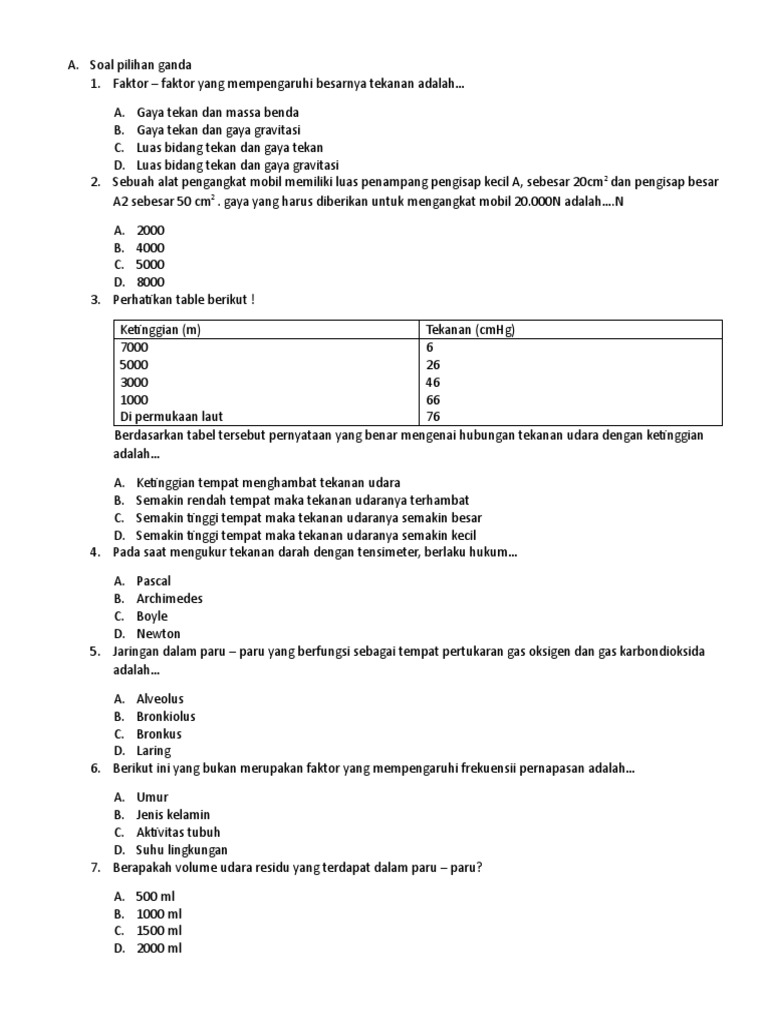 soal PAT IPA kelas VIII | PDF