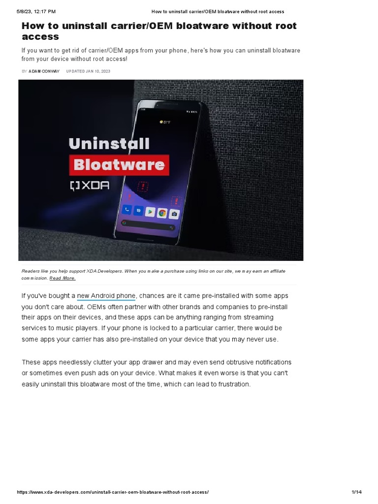 How To Remove Bloatware From The Samsung Galaxy S22 03 How To Uninstall Carrier - OEM Bloatware ...