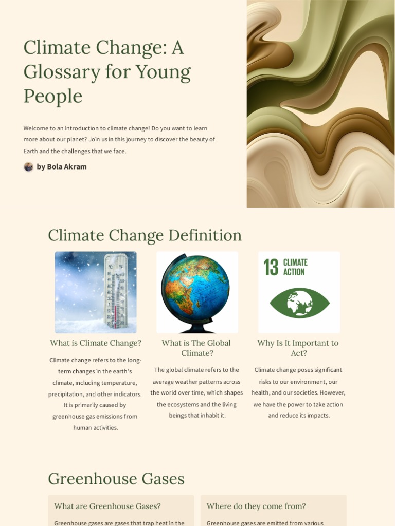 Climate Change A Glossary For Young People | Download Free PDF ...