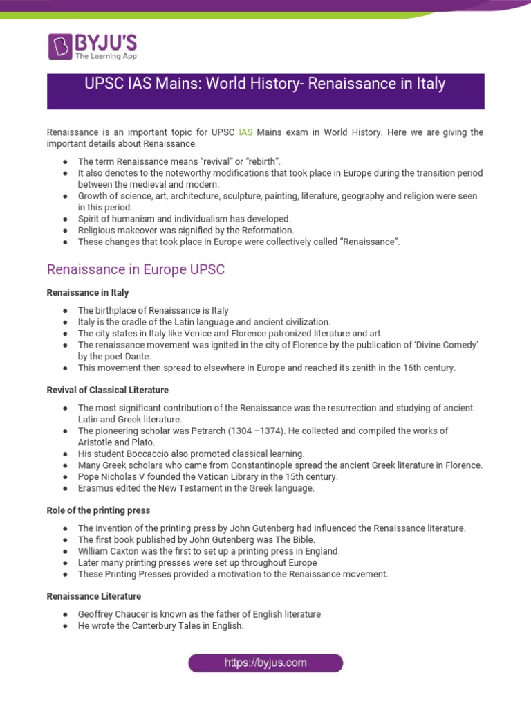 World History Renaissance in Italy | PDF | Renaissance | Italian ...