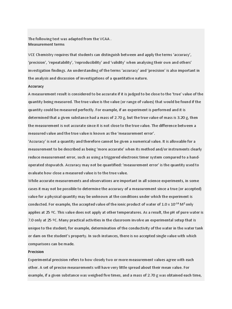 Precision Reliabilityaccuracy VCAA | PDF | Observational Error ... Precision Reliabilityaccuracy VCAA | PDF | Observational Error ...