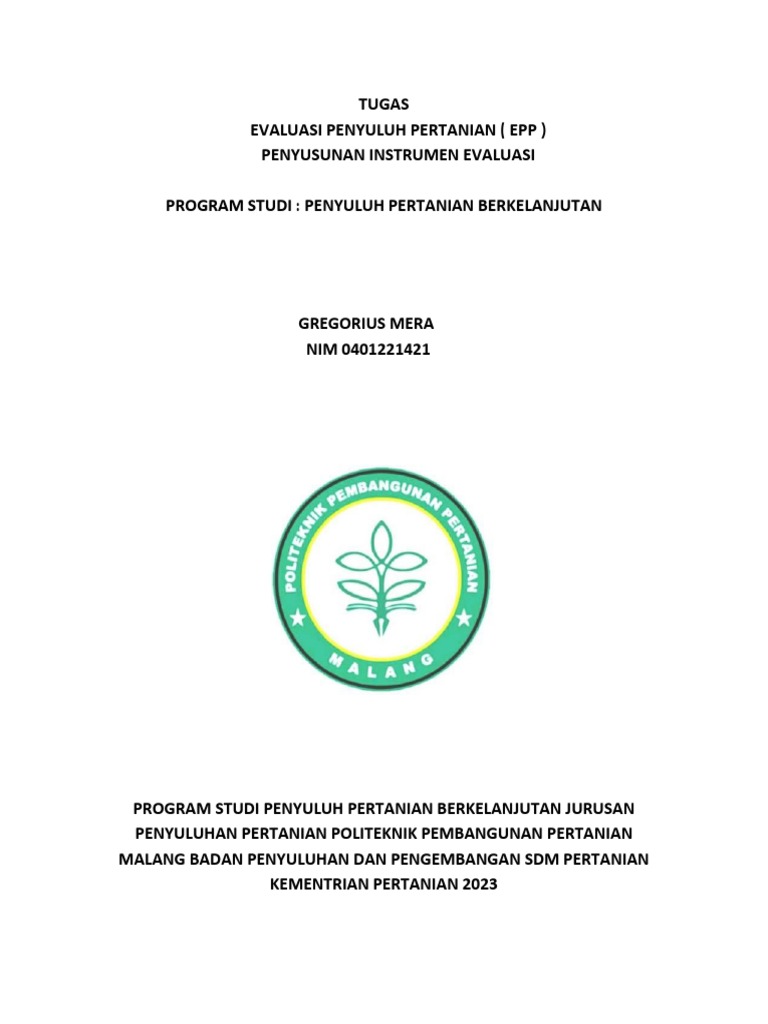 Evaluasi Program Penyuluhan Pertanian | PDF | Bisnis