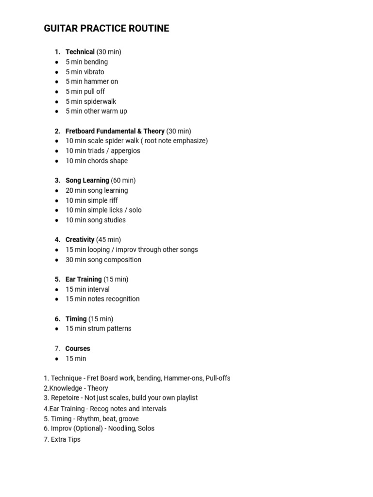 Guitar Practice Routine | PDF