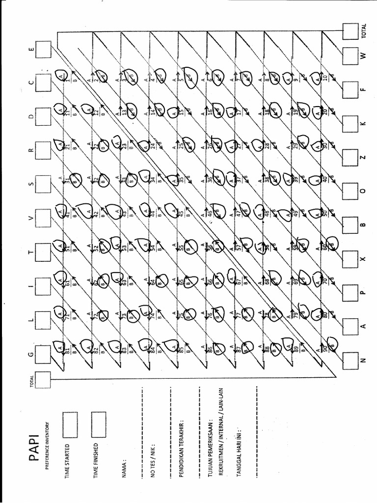 PAPI KOSTIK (Lembar Jawaban) | PDF
