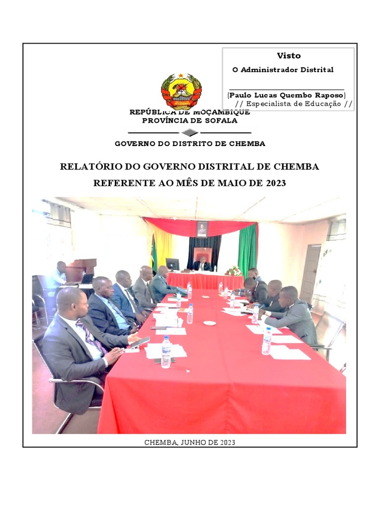 Relatório Mensal do Governo de Chemba | PDF | Malária | Agricultura